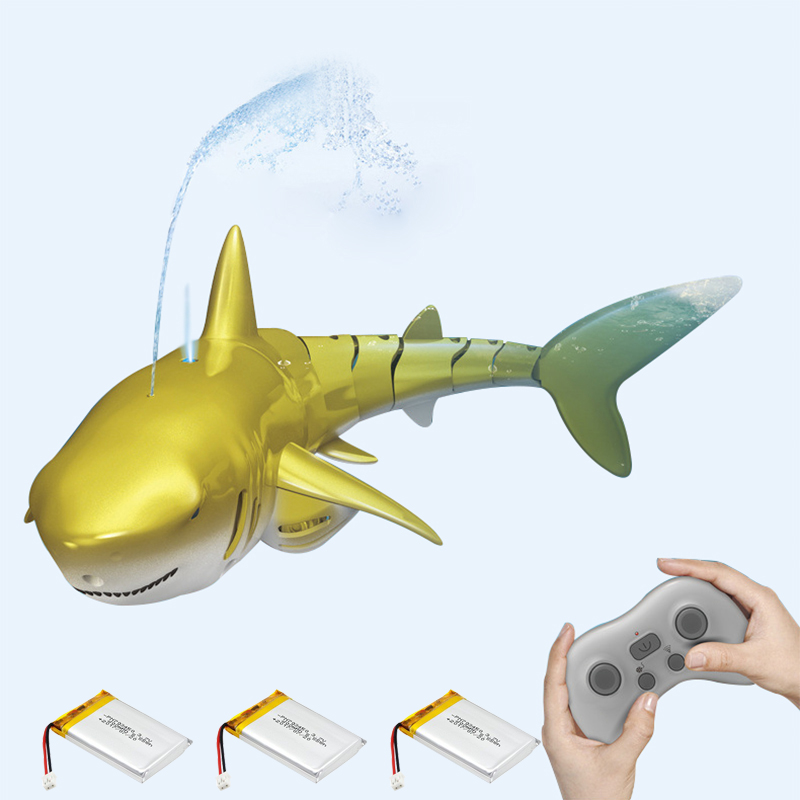 REMOTE CONTROLLED SWIMMING AND WATER SPRAYING SHARK – Toysmart.lk